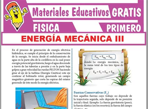 Principio de Conservación de la Energía Mecánica para Primer Grado