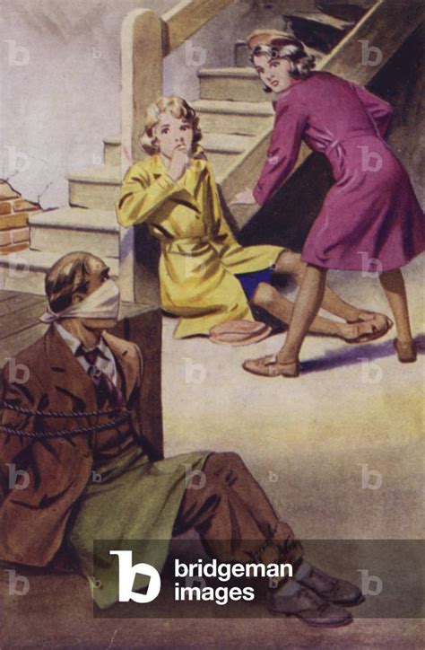 Image Of A Man Bound Gagged And Sitting On The Floor While By English School 20th Century