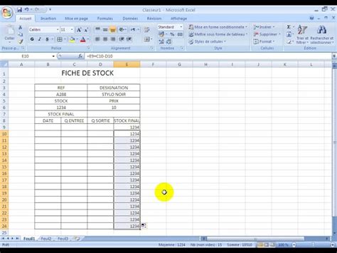 Ntroduire 53 Imagen Formule Excel Gestion Stock Fr Thptnganamst Edu Vn