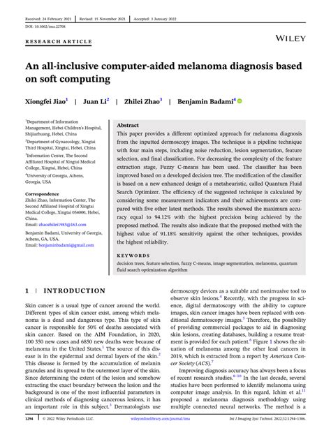 an all‐inclusive computer‐aided melanoma diagnosis based on soft computing
