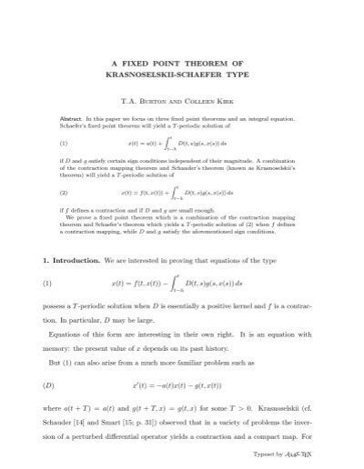 a fixed point theorem of krasnoselskii schaefer type
