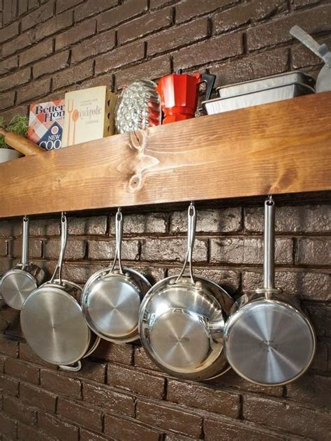 Hang Your Pots And Pans Kitchen Storage Shelves Diy Kitchen