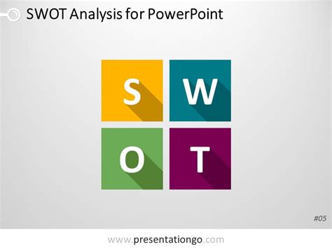 Powerpoint Swot Analysis Matrix With Flat Design