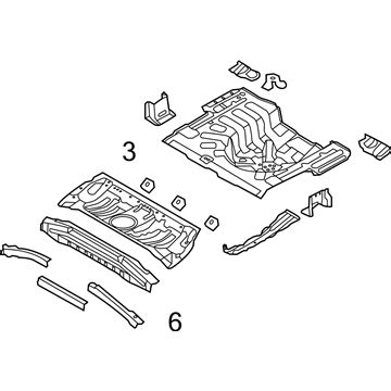 65500 1R300 Genuine Hyundai Panel Complete Rear Floor