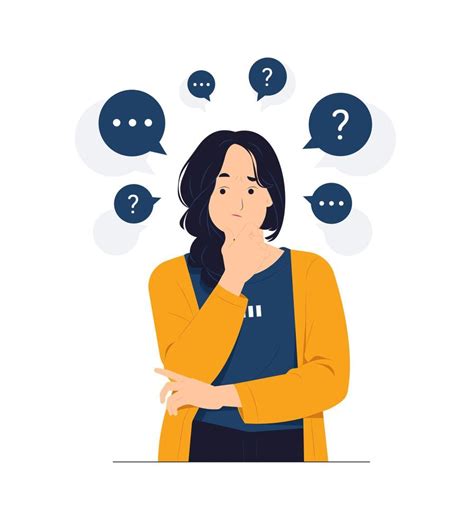 Thinking Woman Asking Questions Feeling Confused Looking Up With