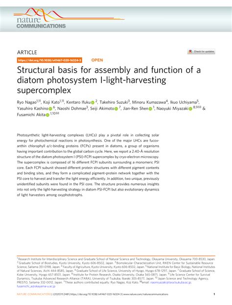PDF Structural Basis For Assembly And Function Of A Diatom