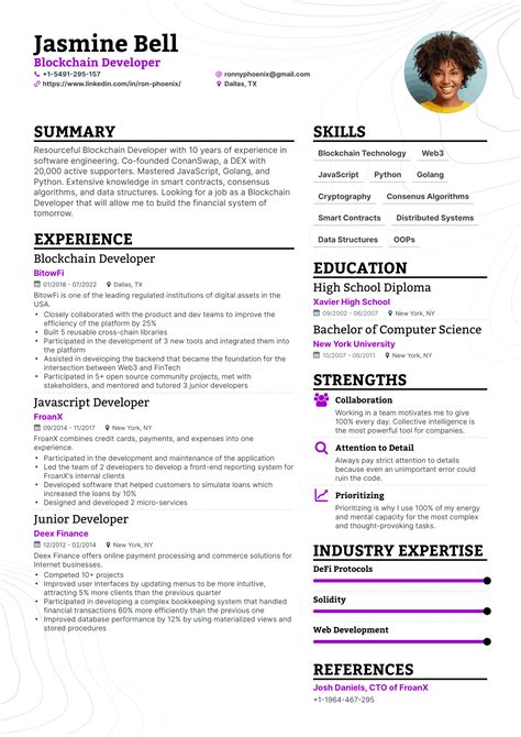 5 Blockchain Developer Resume Examples Guide For 2024