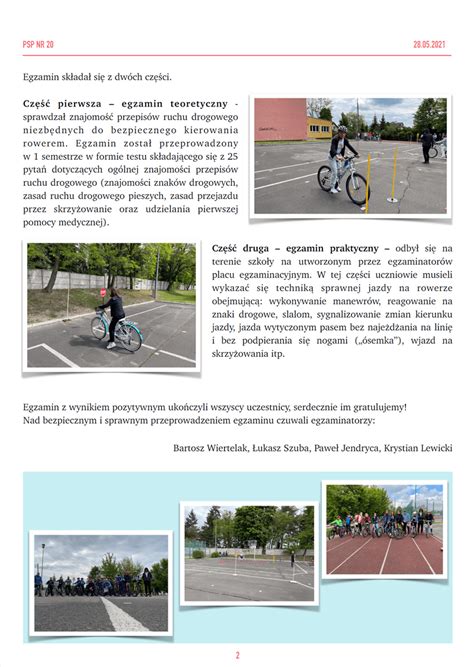 Egzamin na kartę rowerową w naszej szkole Publiczna Szkoła Podstawowa