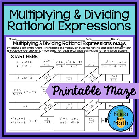 Multiplying And Dividing Rational Expressions Worksheets Math Monks