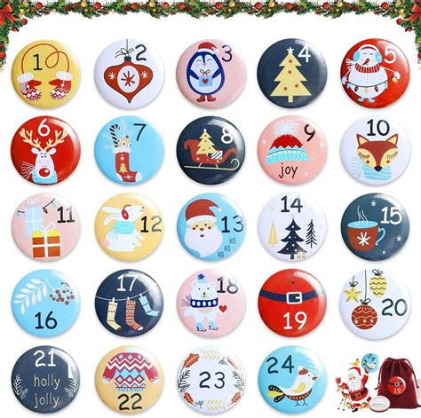 Calendrier De L avent Avec Chiffres Numéroté Badges de Chiffres
