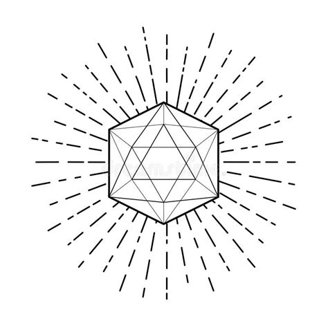 Modelo Sólido Platónico Del Papel De La Plantilla Del Icosahedron