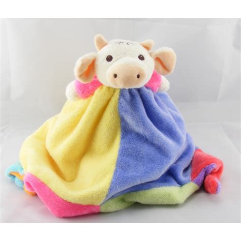 Doudou Plat R Versible Cochon Vache Nounours