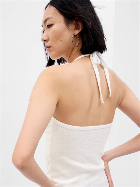 Essential Rib Halter Tank Top Gap