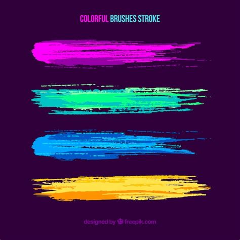 Colecci N De Pinceladas De Colores Vector Gratis