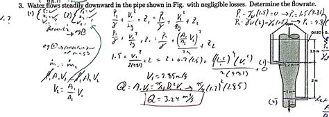 Solved Water Flows Steadily Downward In The Pipe Shown In Chegg