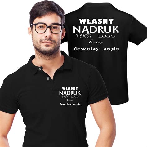 KOSZULKA POLO Z WŁASNYM NADRUKIEM LOGO NAPIS TEKST mały i duży roz S
