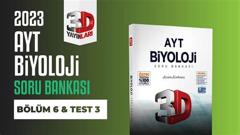 AYT Biyoloji Soru Bankası Bölüm 06 Test 03 Soru Çözümleri YouTube