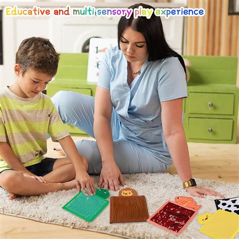 Juego de 10 tapetes sensoriales para niños autistas azulejos