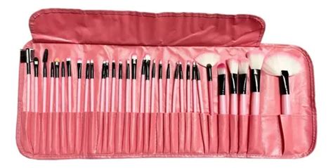 Brochas Maquillaje Set Piezas Unidad Color Rosa Mercadolibre