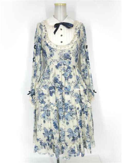 楽天市場中古 Innocent World ローズシフォン丸衿ドレス イノセントワールド ワンピース B58885 2401