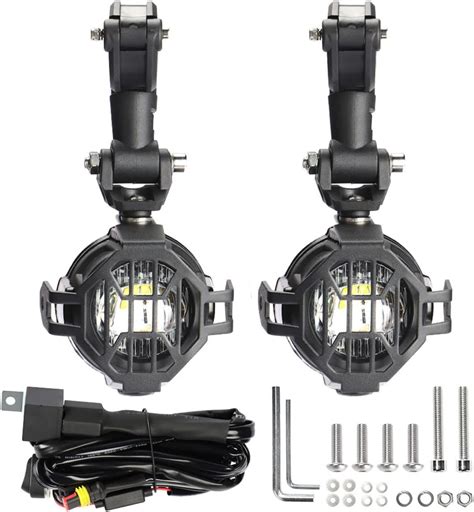 Suparee Led Phares Avant Moto Phare Antibrouillard Auxiliaire Housse
