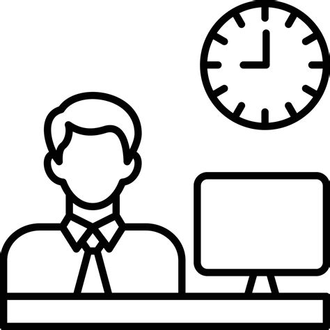 Working Hours Line Icon 13135108 Vector Art At Vecteezy