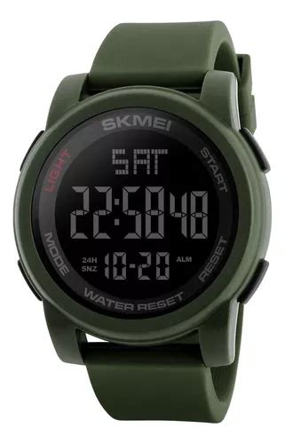 Relógio Masculino Esportivo Skmei Digital Preto Azul Correia Verde