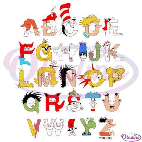 Dr Seuss Alphabet Bundle SVG Digital File Dr Seuss Svg Oladino