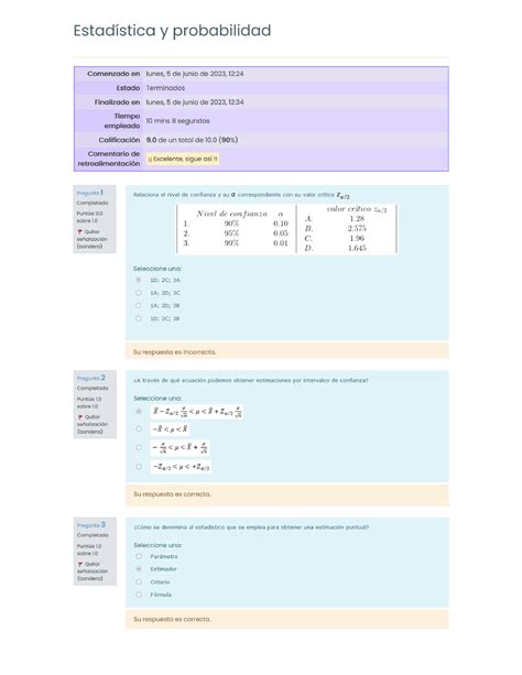 Estadistica Y Probabilidad Modalidad De Examenes Semana 6