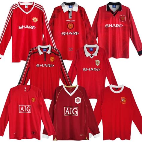 Retro Manchester United Camiseta De F Tbol Jersey Manga