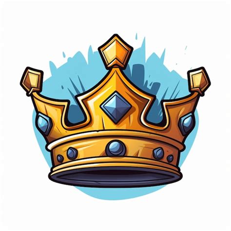 Corona Rey Dibujos Animados Logo Foto Premium