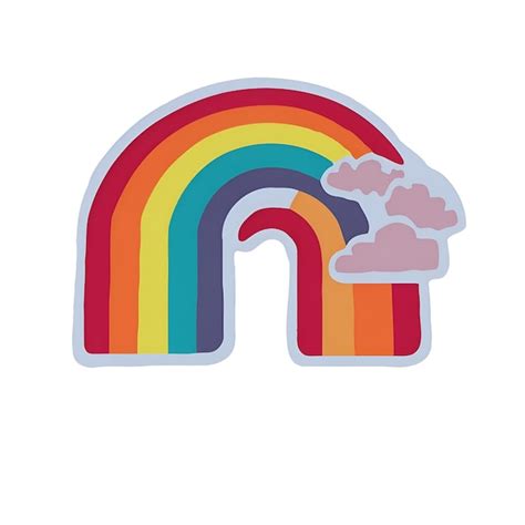 Ilustración de arco iris y nubes Vector Premium