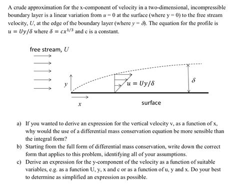 solved a crude approximation for the x component of velocity