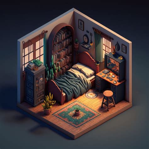 Ai Generated A Bedroom With A Dreamy Sky Mural On The Ceiling And A Cozy Large Bed Stock