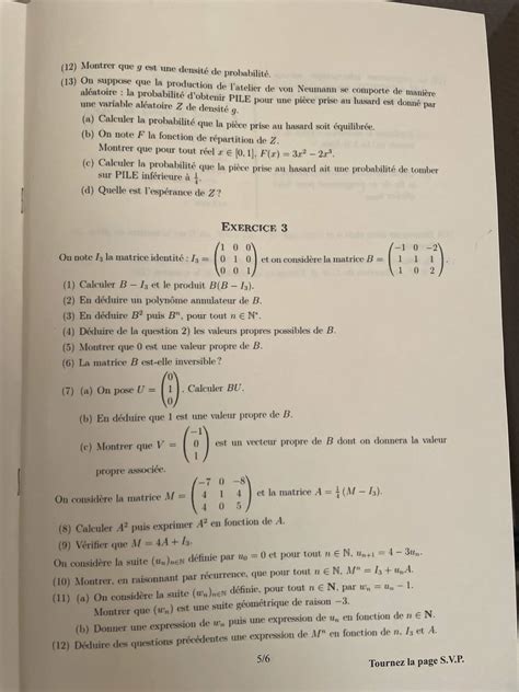 Mathématiques ECT BSB 2023 Sujet Mister Prépa