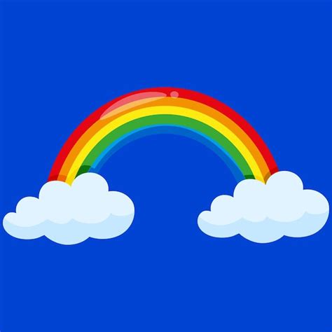 Arc en ciel Coloré De Vecteur De Dessin Animé Avec Des Nuages Icône