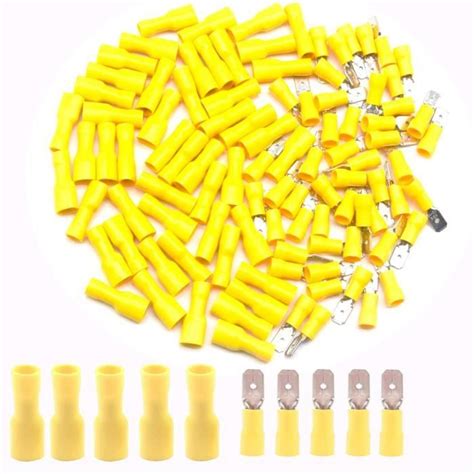 Lot De 100 Cosses De Câble Mâles X 50 Connecteurs De Câble Femelle X