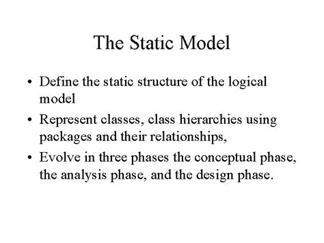 Uml Diagrams The Static Model Class Diagrams The