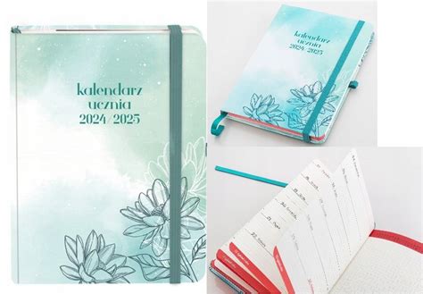 KALENDARZ UCZNIA 2024 2025 B6 TNS TYDZIEŃ NA STRONIE KWIATY SELEDYN