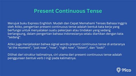 63 Contoh Present Continuous Tense Dan Artinya