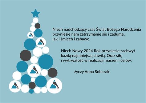 Życzenia Świąteczne i Noworoczne na 2024 rok Anna Sobczak