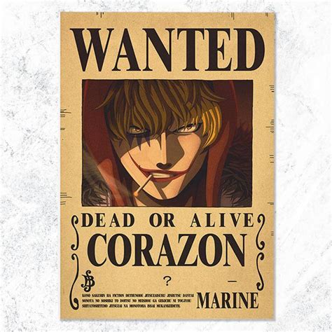 New Edition One Piece Poster CORAZON One Piece Wanted Posters 28 5x42cm