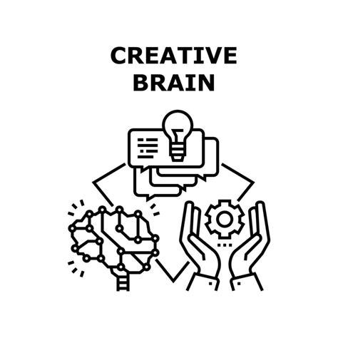Creative Brain Vector Concept Black Illustration Vector Art At
