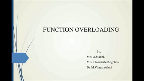 function overloading in c youtube