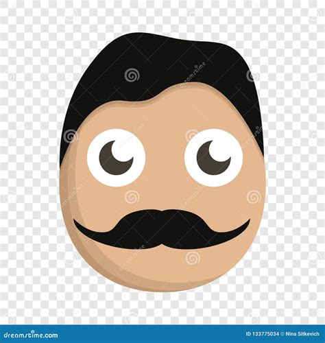 Icono De La Cara Del Hombre Del Bigote Estilo De La Historieta