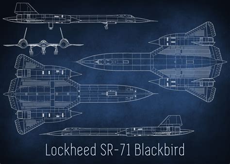 Lockheed SR 71 Blackbird Blueprint Art Sr 71 Blackbird Lockheed Sr