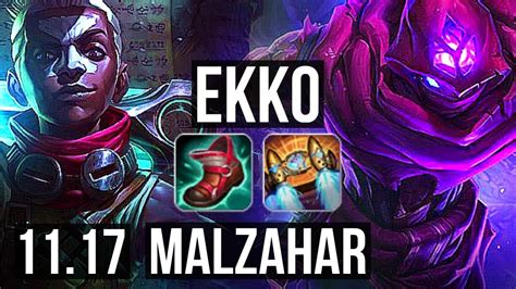 EKKO Vs MALZAHAR MID 6 0 3 2 3M Mastery 800 Games Dominating