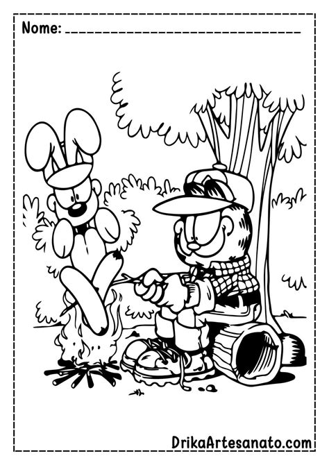 50 Desenhos do Garfield para Colorir Grátis em PDF