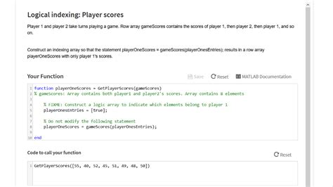 solved a logical indexing player scores p player 1 and