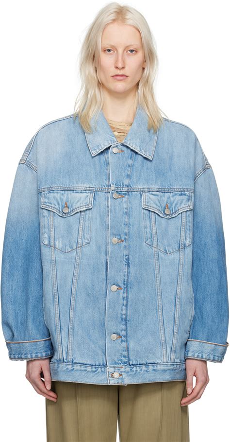Acne Studios Blouson surdimensionné bleu en denim SSENSE France